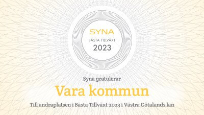Bästa Tillväxt 2023 - Vara kommun | SYNA